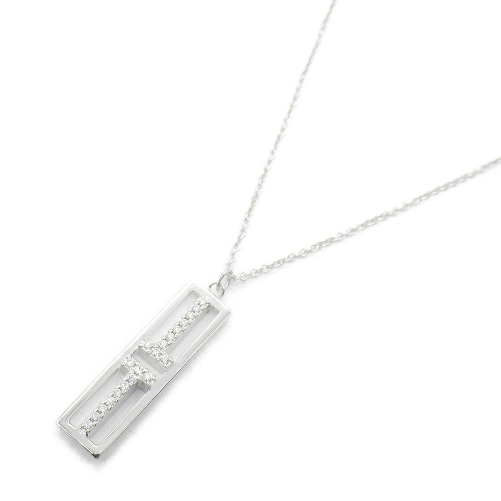Tiffany T Two Open Vertical Bar Diamond Necklace Whit… - Gem